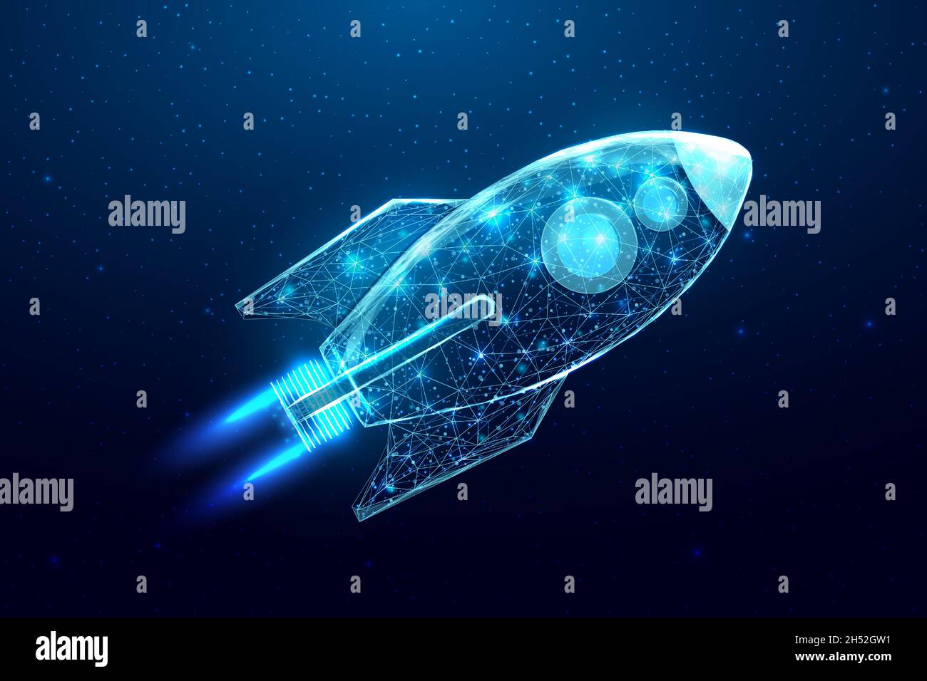 Wireframe polygonal rocket Stock Vector Image & Art - Alamy