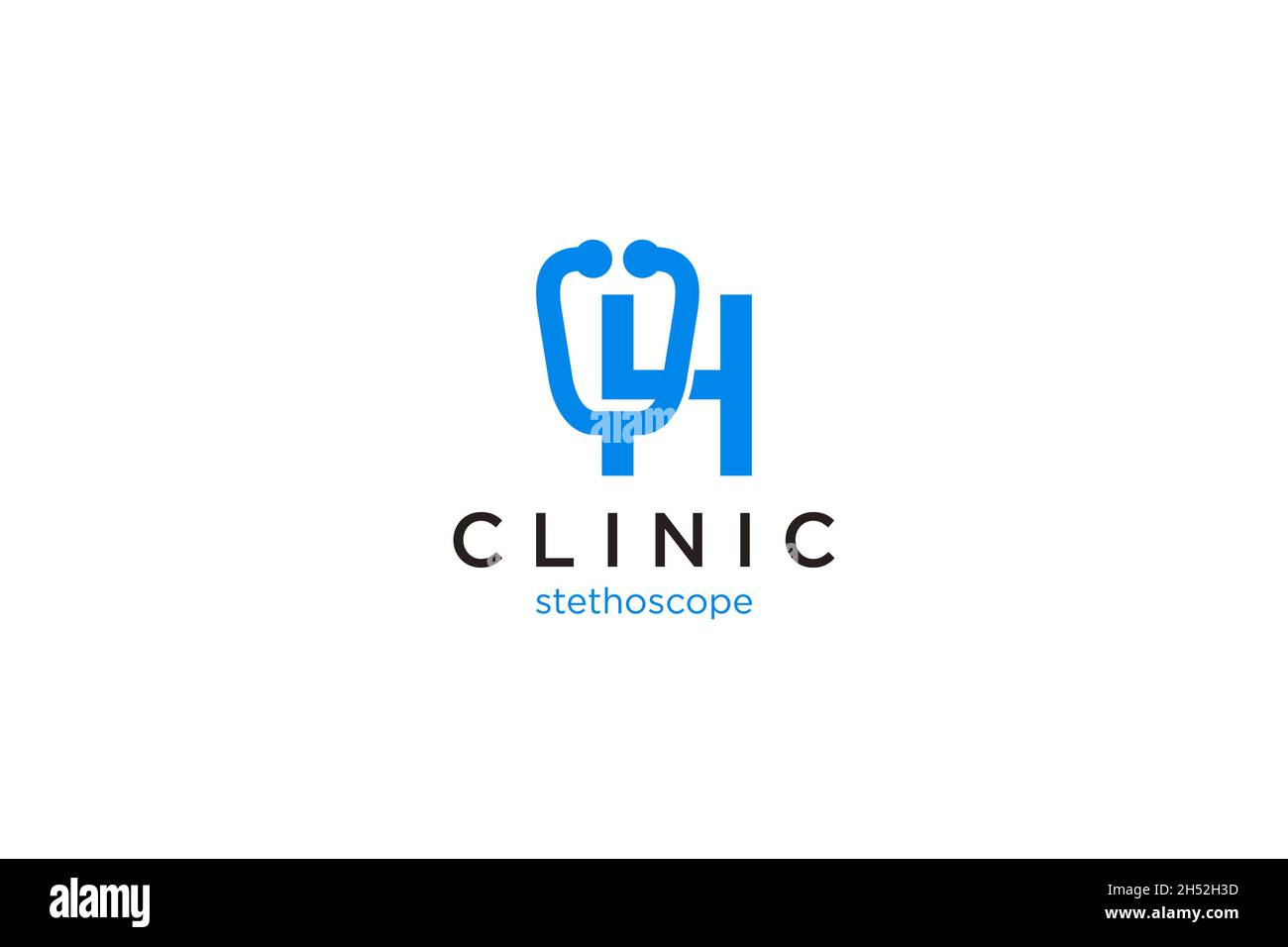 Letter H Logo with stethoscope for medical and pharmacy vector Stock ...
