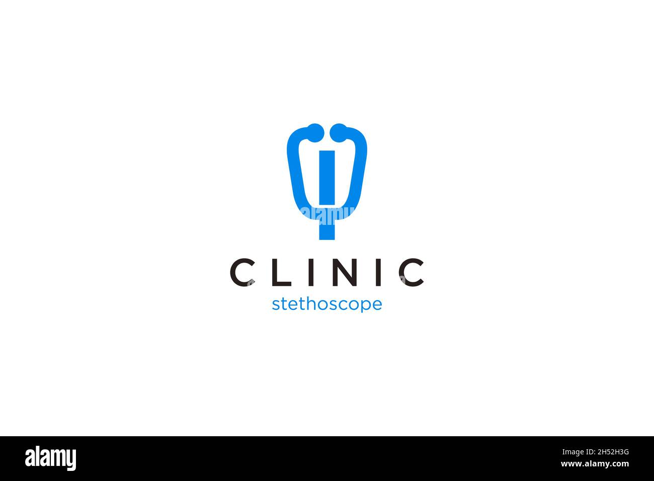 Letter I Logo with stethoscope for medical and pharmacy vector Stock ...