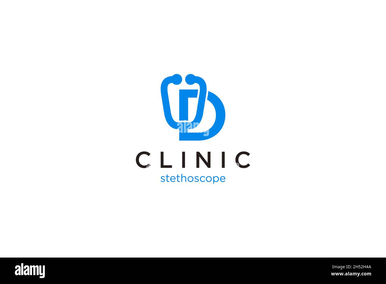 Letter D Logo with stethoscope for medical and pharmacy vector Stock ...