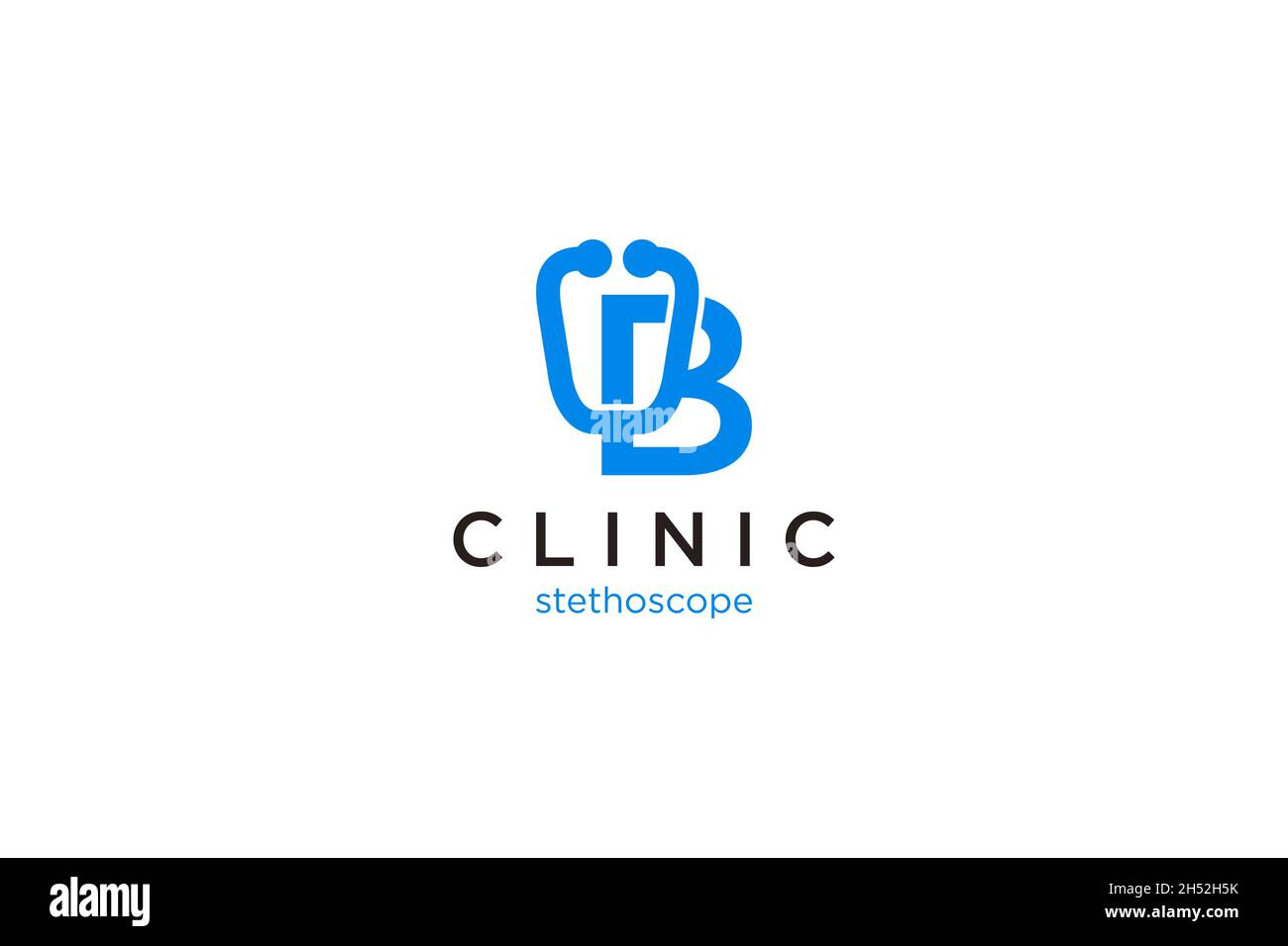 Letter B Logo with stethoscope for medical and pharmacy vector Stock ...