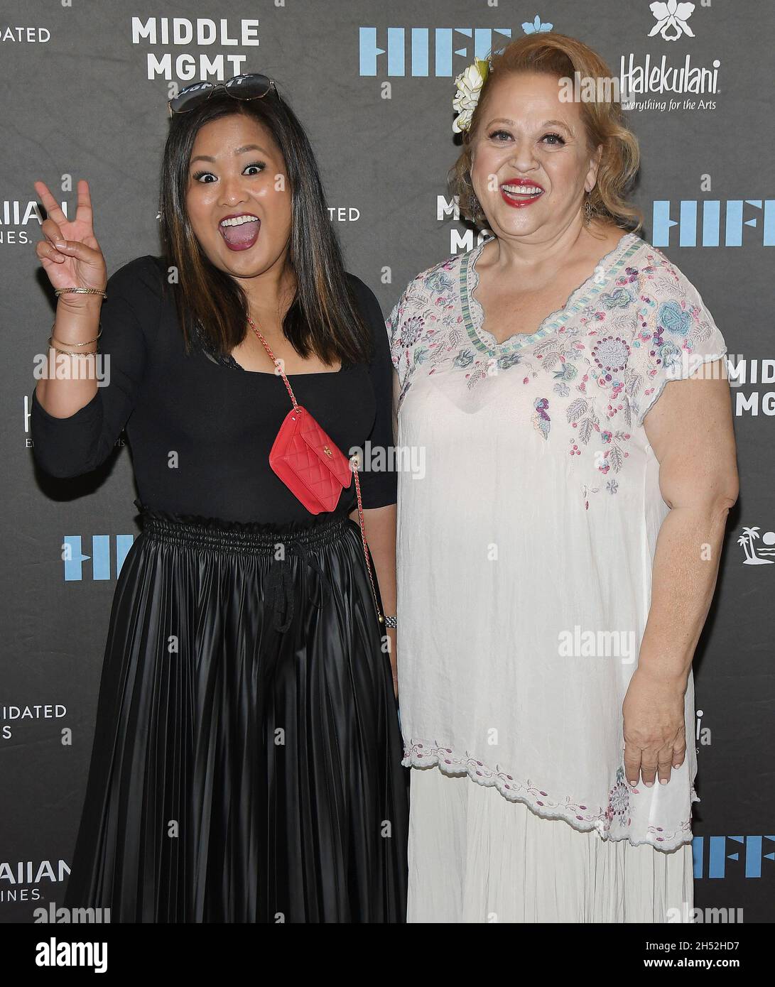 (L-R) Kimee Balmilero and Amy Hill at the 41st Hawai'i International Film Festival Opening Night ...