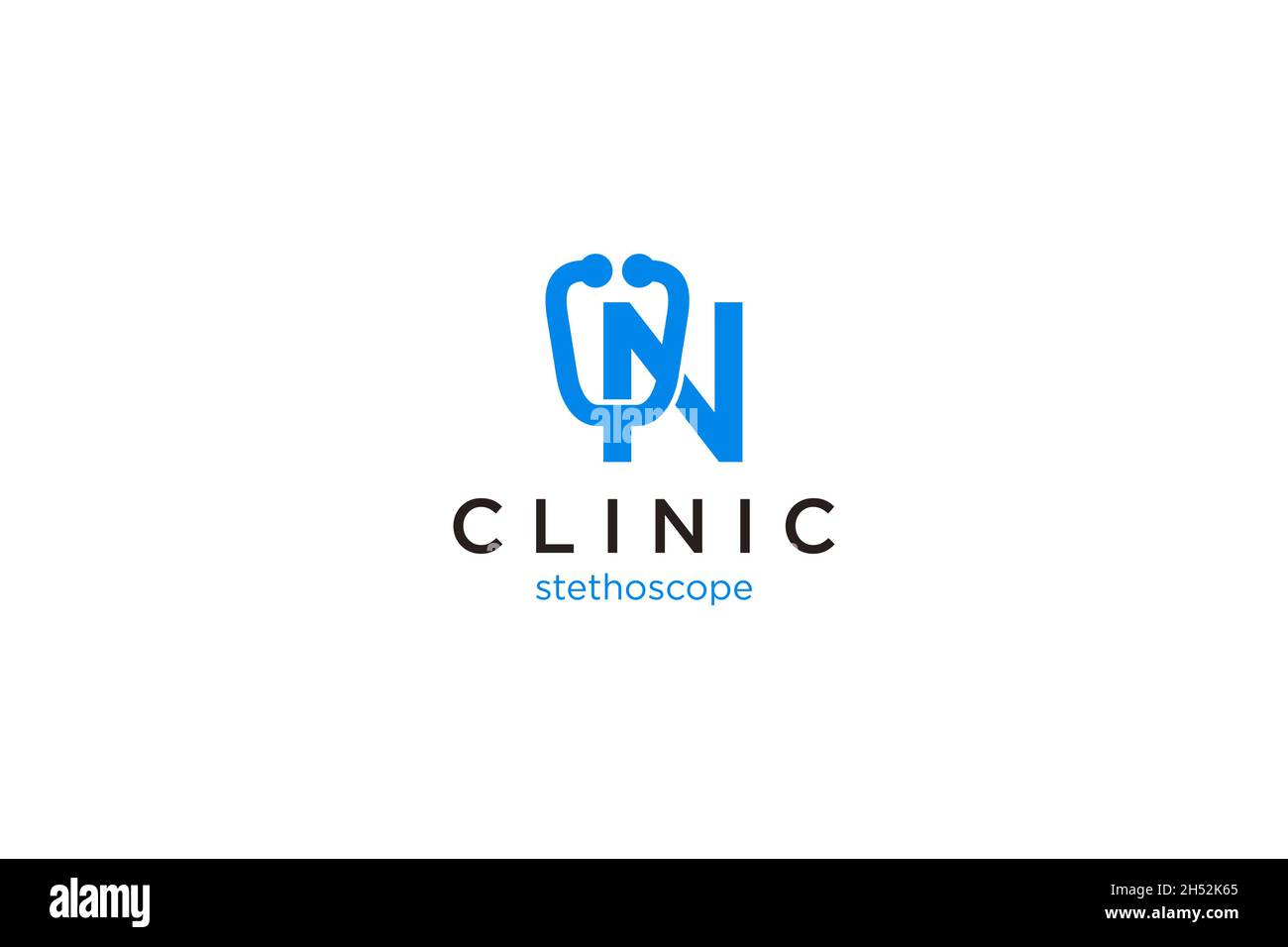 Letter N Logo with stethoscope for medical and pharmacy vector Stock ...