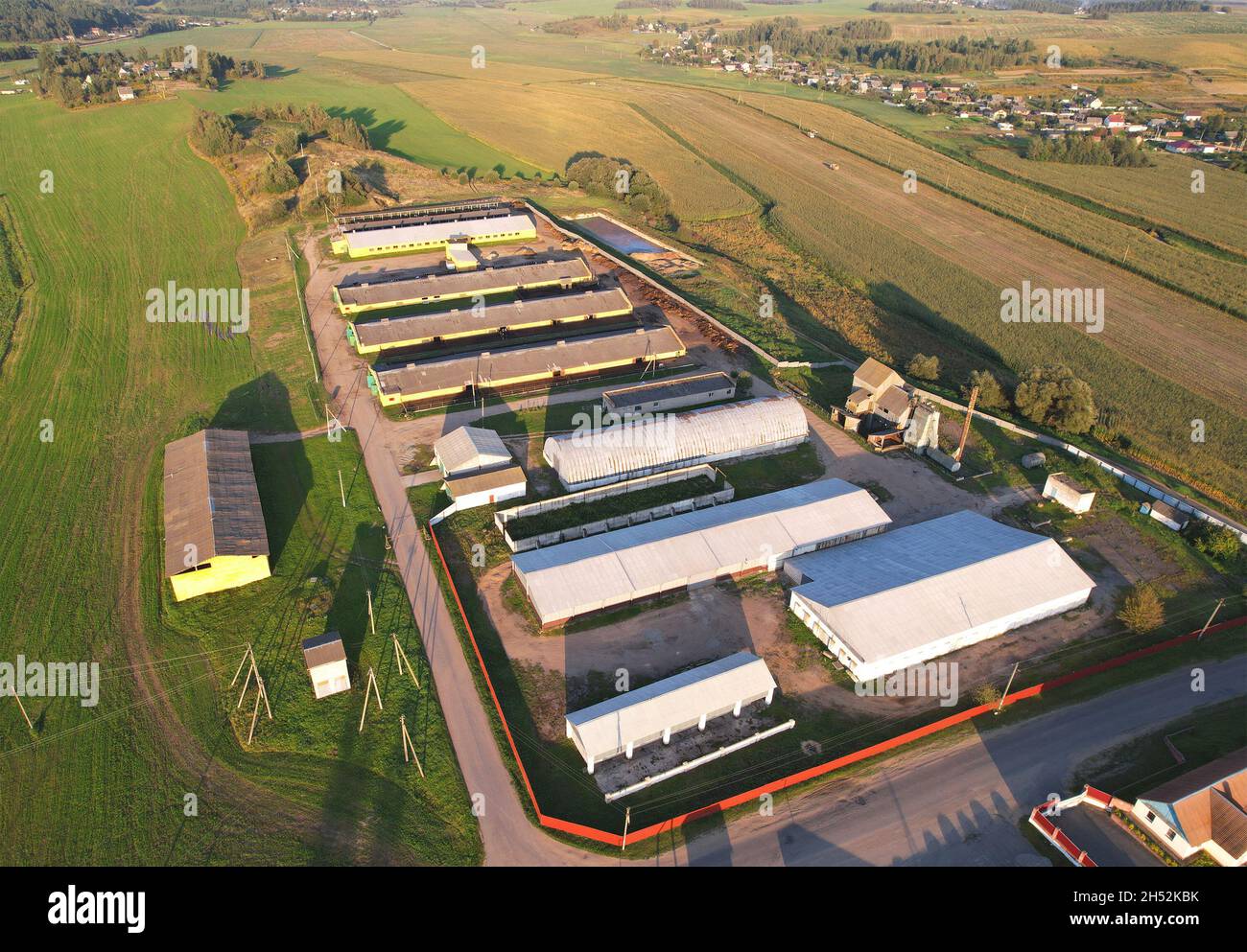 Aerial view chicken farm in hi-res stock photography and images - Alamy