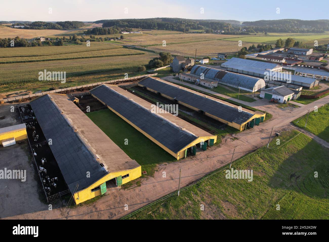 Agricultural Buildings with farm animals. Farm Storage Building with ...