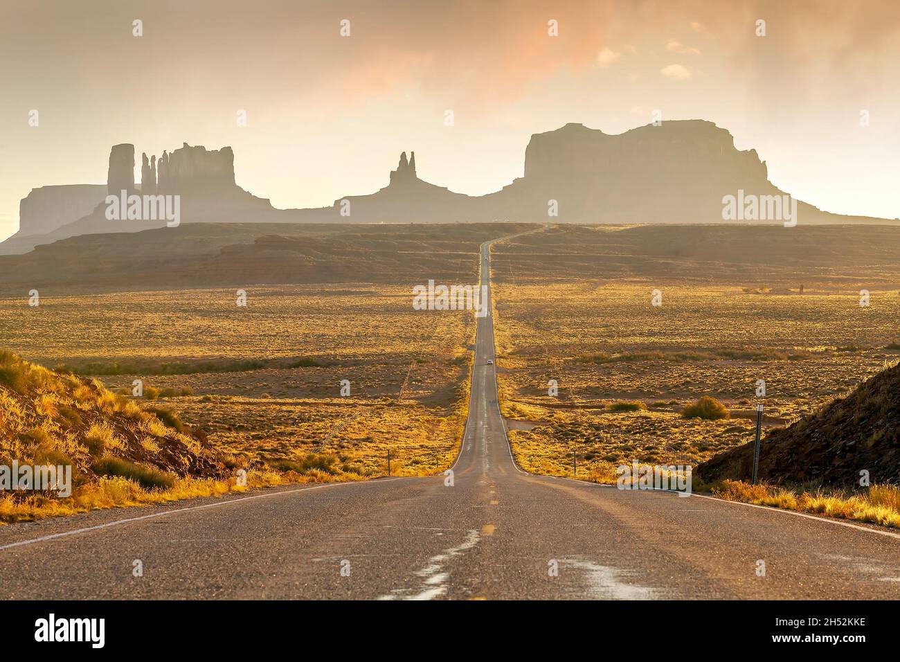 Panorama view of historic U.S. Route 163 running through Monument ...