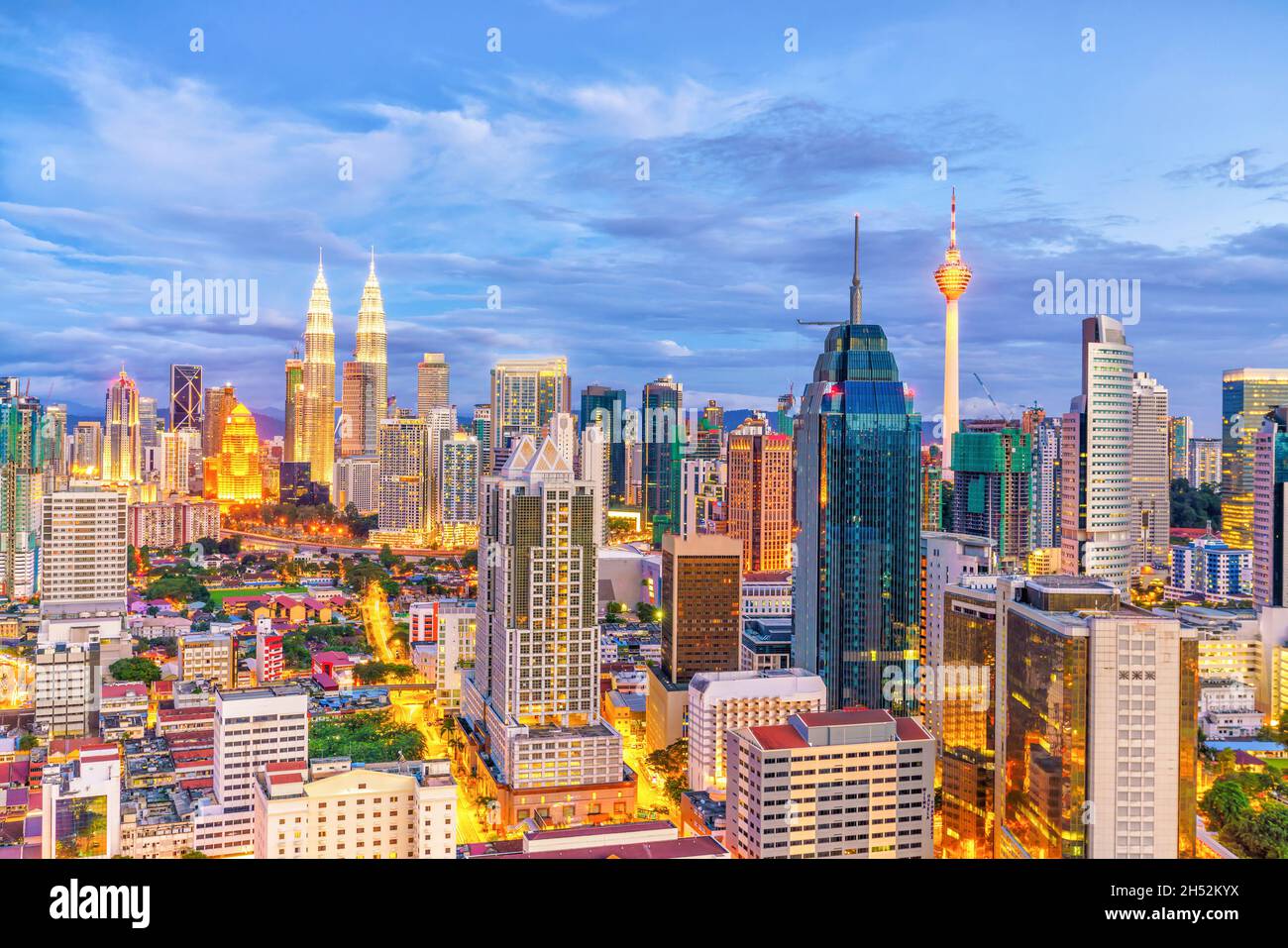 Downtown Kuala Lumpur skyline at twilight in Malaysia Stock Photo - Alamy
