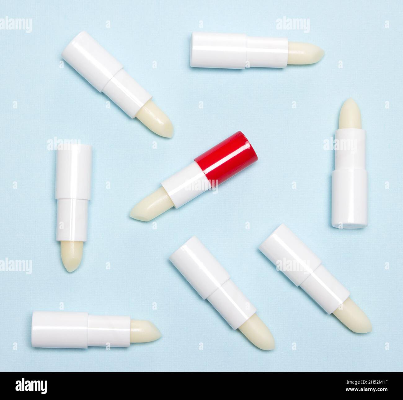 Lip balms. Top view, flat lay Stock Photo - Alamy