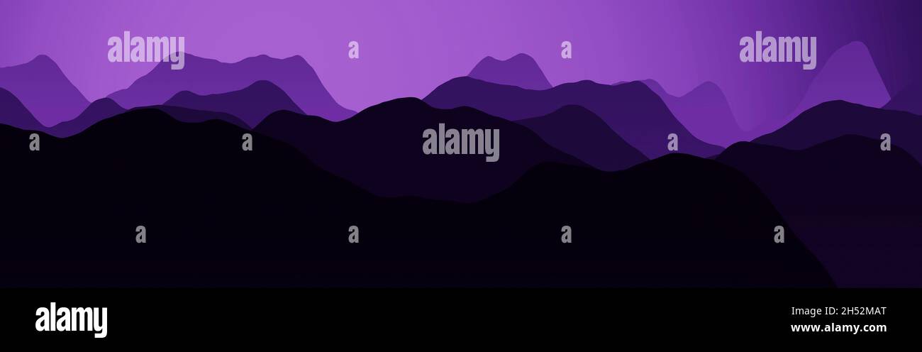 cute hills peaks in night time digitally drawn texture background ...