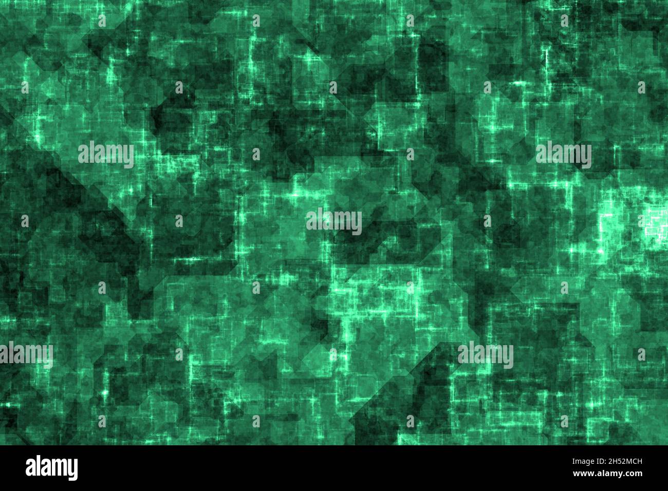 artistic modern teal, sea-green cybernetic computer glowing digital art ...