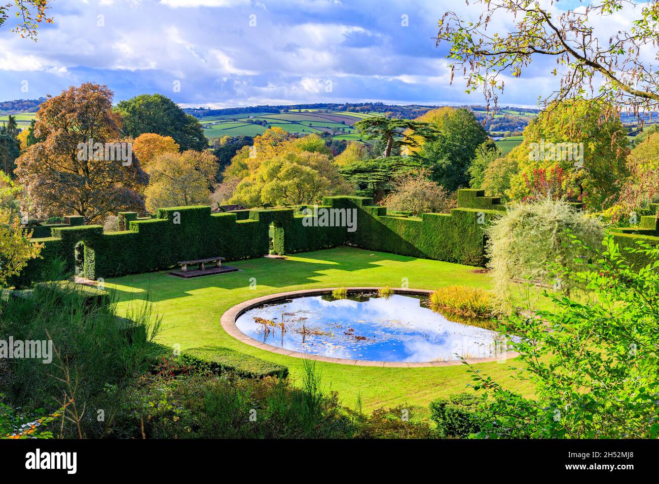 Vibrant autumn colours surrounding the Pool Garden in the grounds of ...