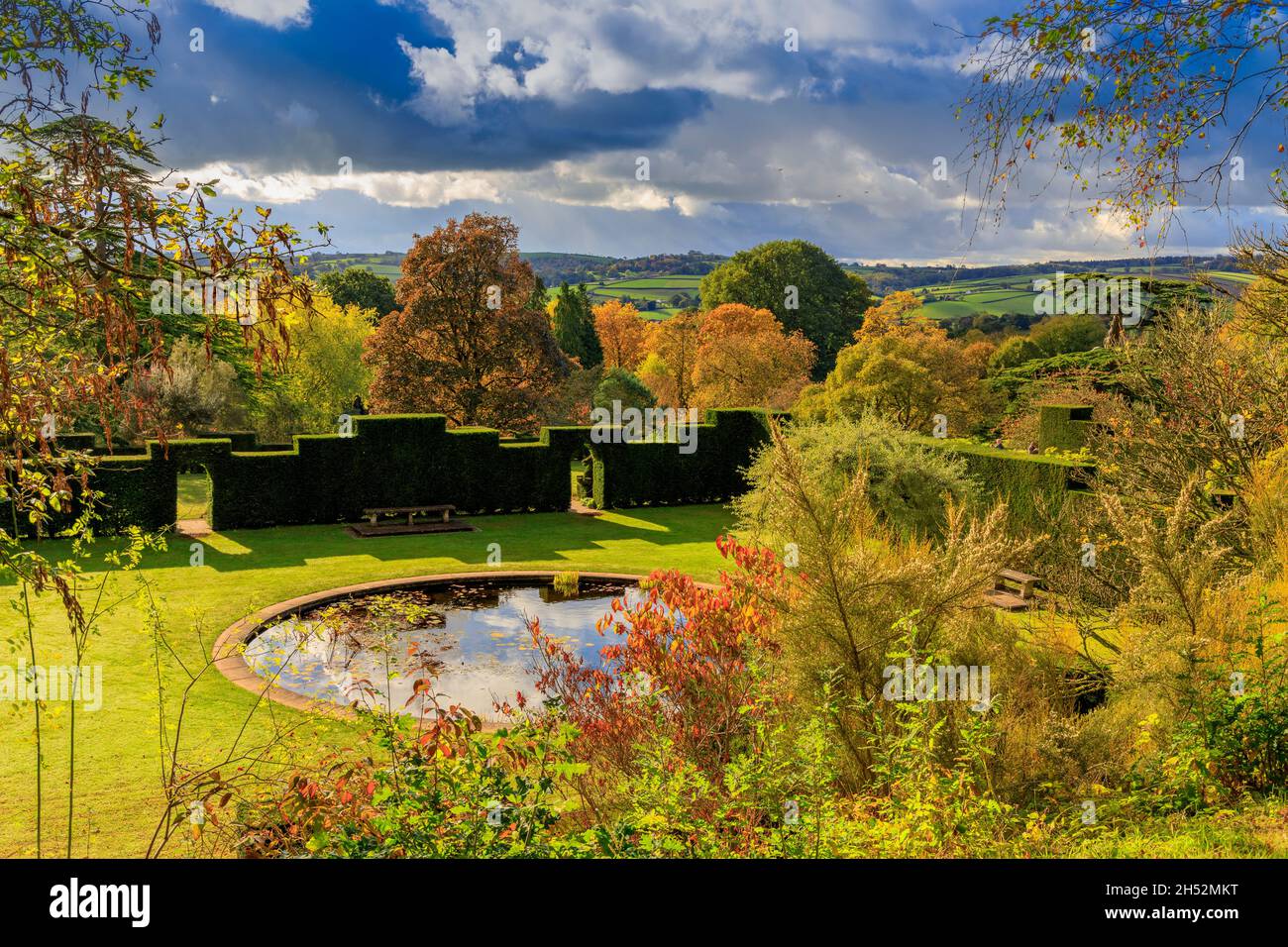 Vibrant autumn colours surrounding the Pool Garden in the grounds of ...