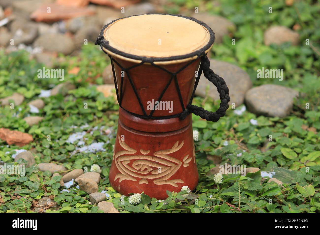 unique souvenirs of traditional percussion instruments called Kendang ...