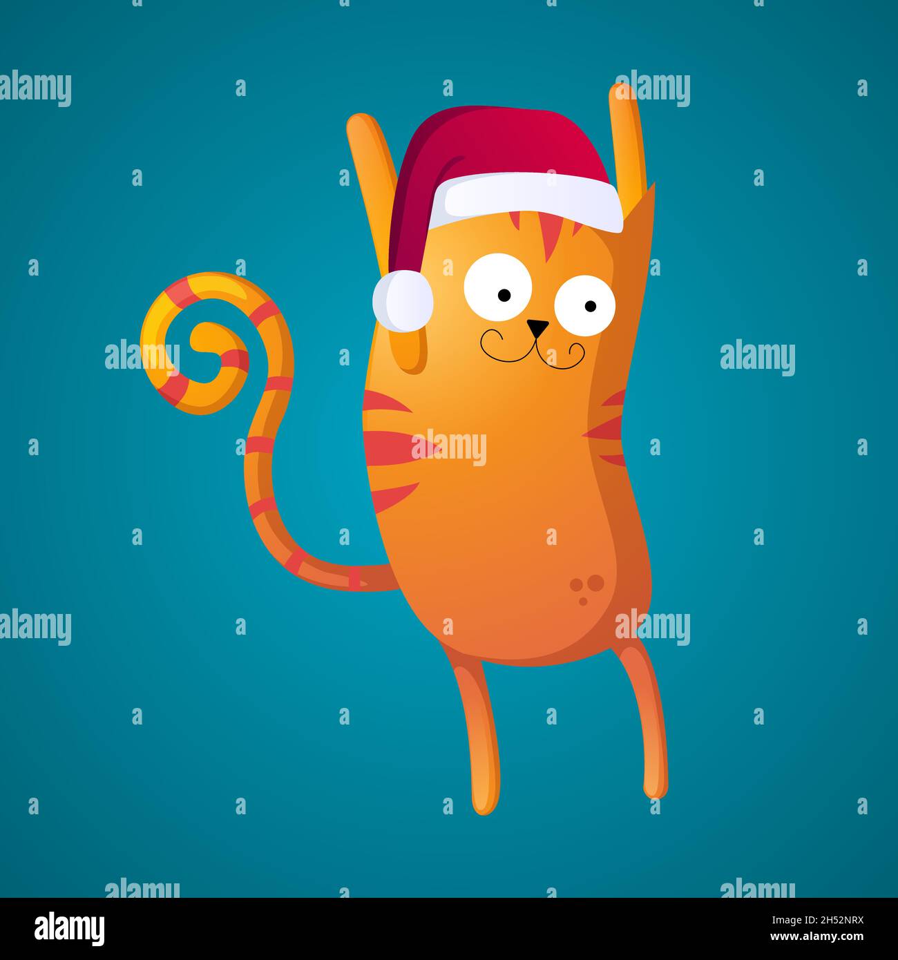 Cute cat wearing santa Stock Vector Images - Alamy