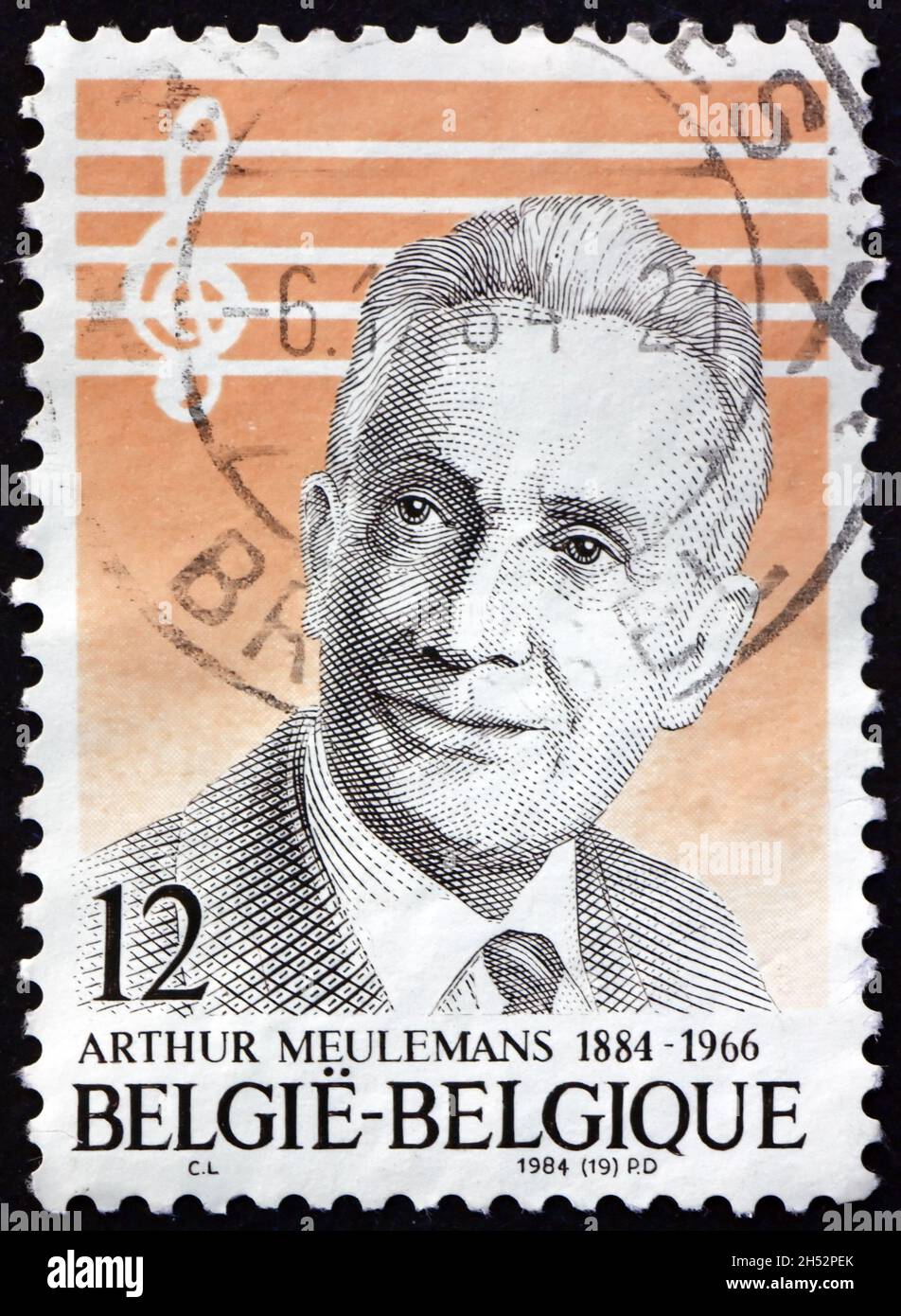BELGIUM - CIRCA 1984: a stamp printed in Belgium shows Arthur Meulemans ...