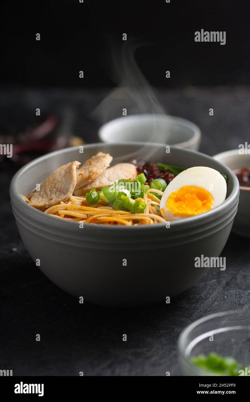 Ramen is asian noodles in a bowl with vegetables or seafood, often ...
