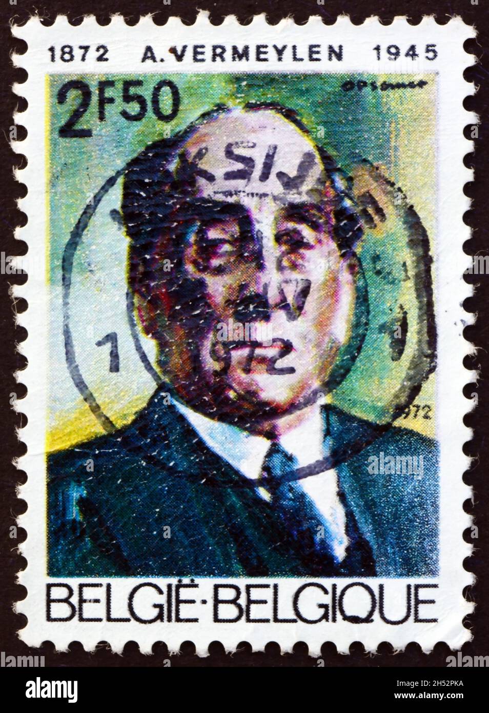 BELGIUM - CIRCA 1972: a stamp printed in Belgium shows Auguste ...