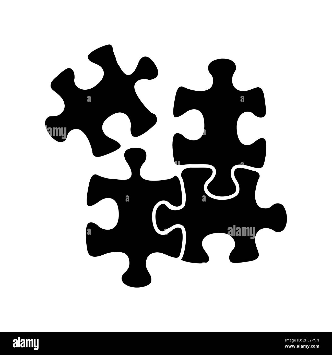 puzzles black icon on white background vector illustration symbol Stock ...