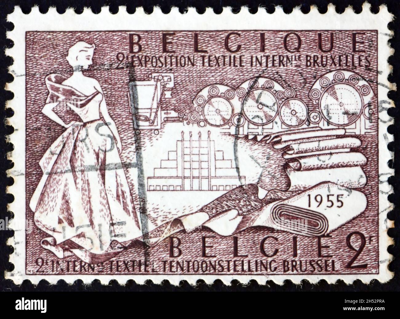 BELGIUM - CIRCA 1955: a stamp printed in Belgium shows allegory of ...