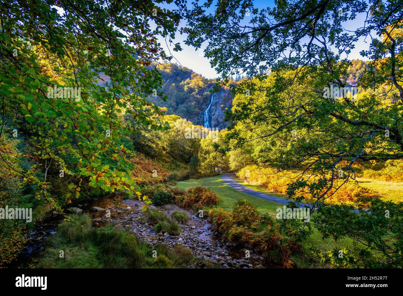 Autumn at the Powerscourt Waterfall in County Wicklow National Park ...