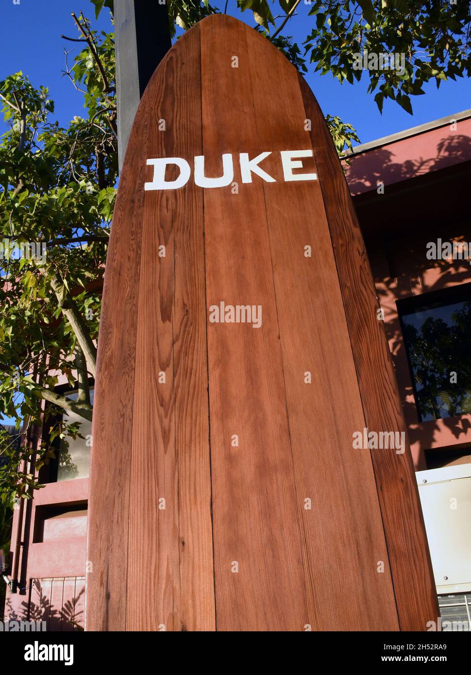 Los Angeles, USA. 05th Nov, 2021. A replica of the Duke Surfboard at ...