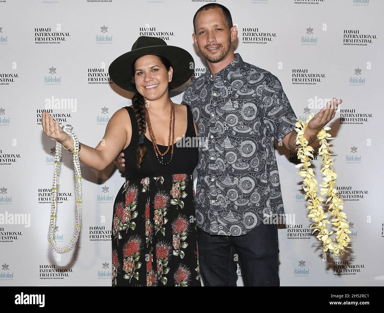 Singer/Songwriter Kimié Kauikeolani Miner and Husband at the 41st Hawai ...