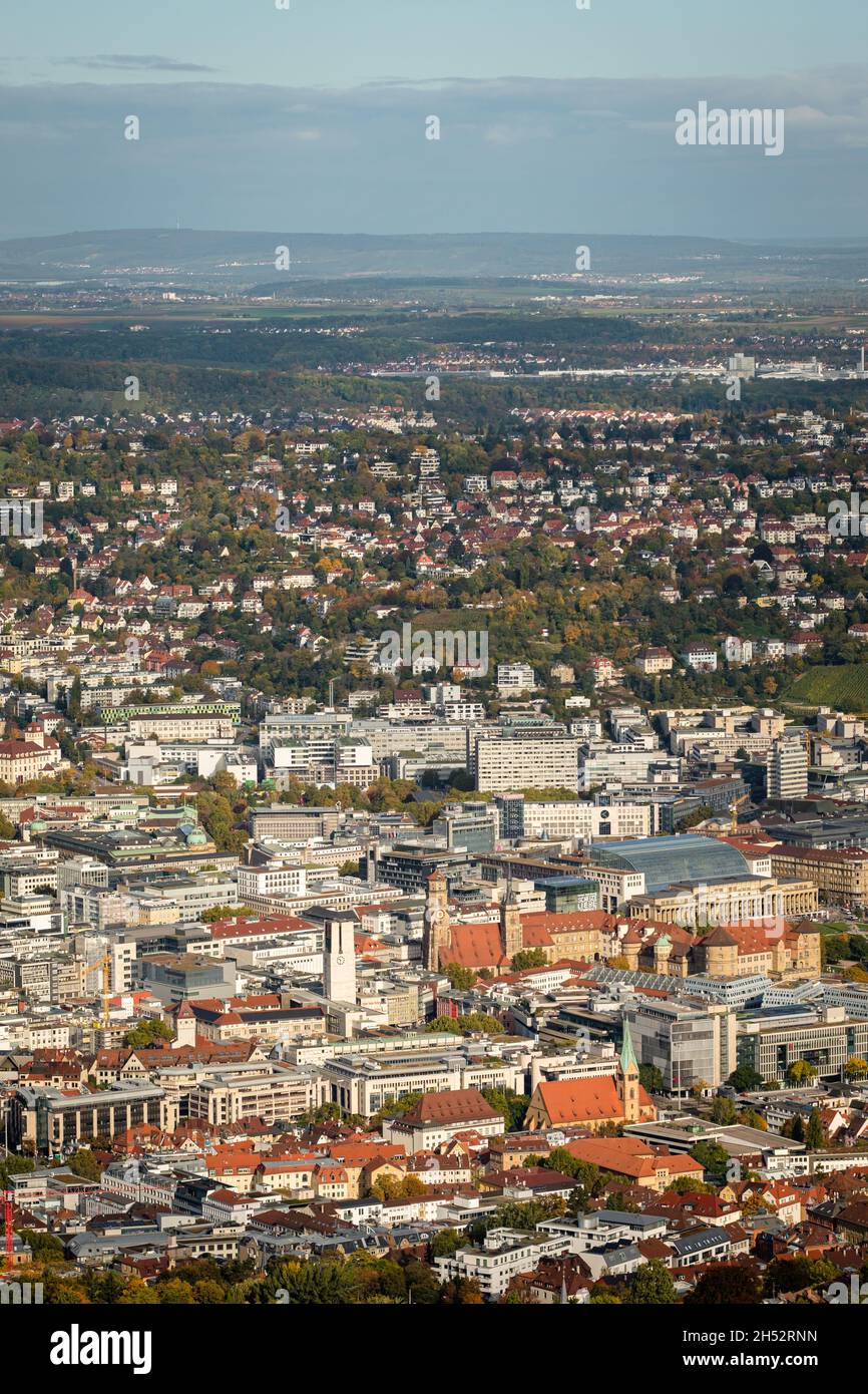 Aerial view of the beautiful city of Stuttgart in Germany Stock Photo ...