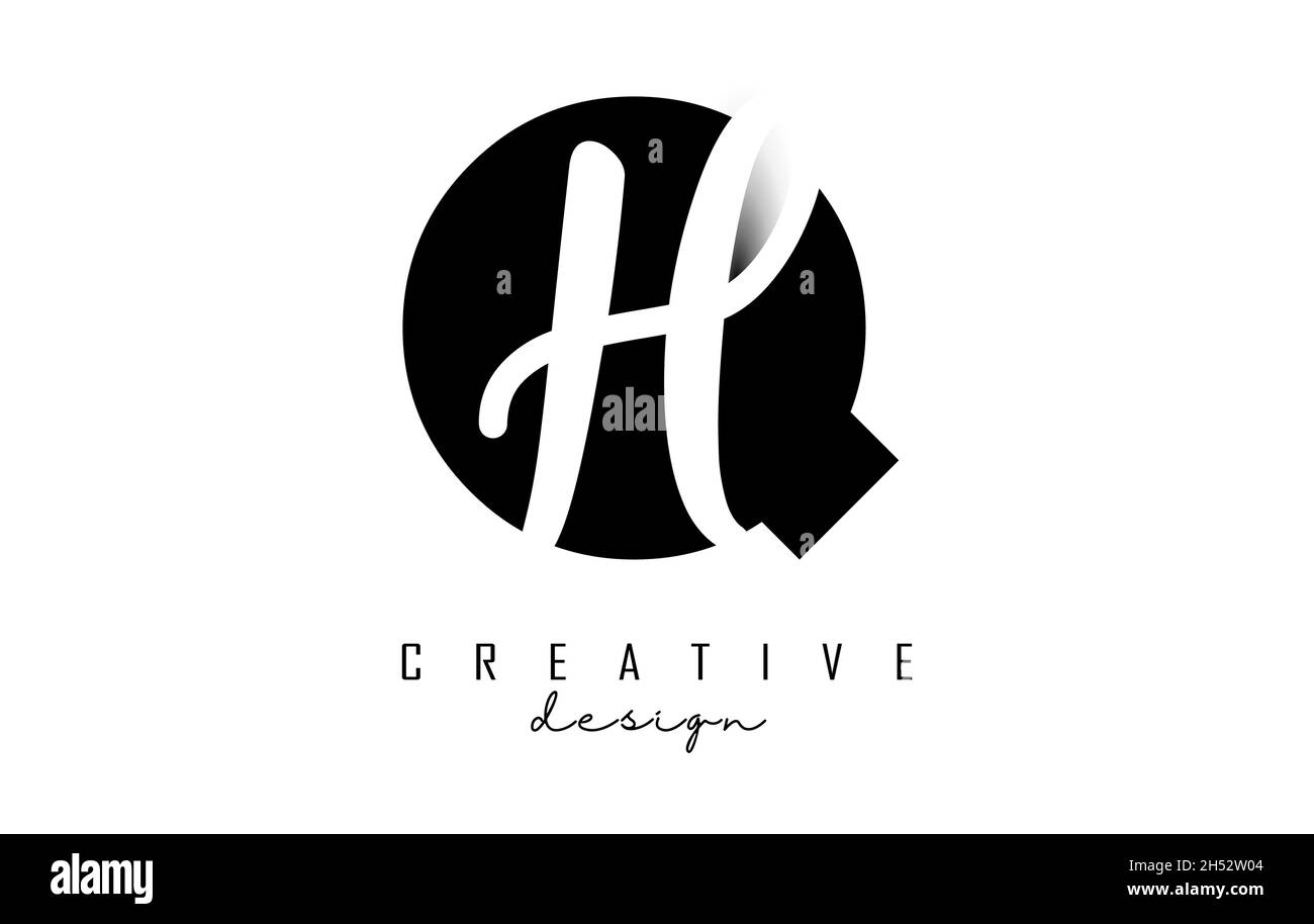 Letters QH logo with a minimalist design. Letters Q and H with ...