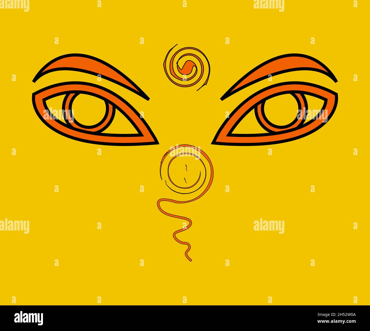 The Buddhist symbol of the Eyes of the Buddha Stock Photo - Alamy