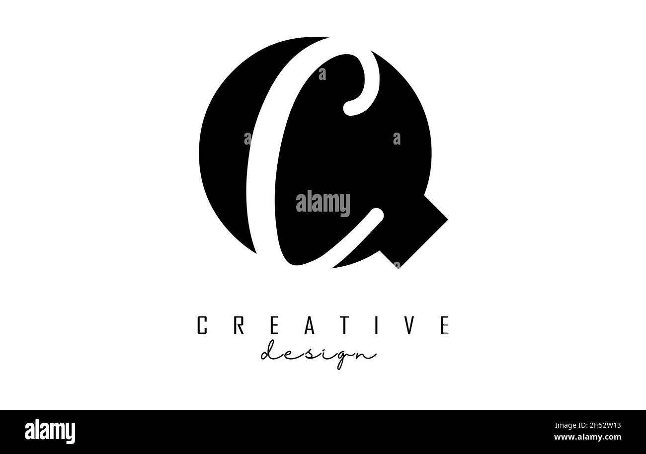 Letters QC logo with a minimalist design. Letters Q and C with ...