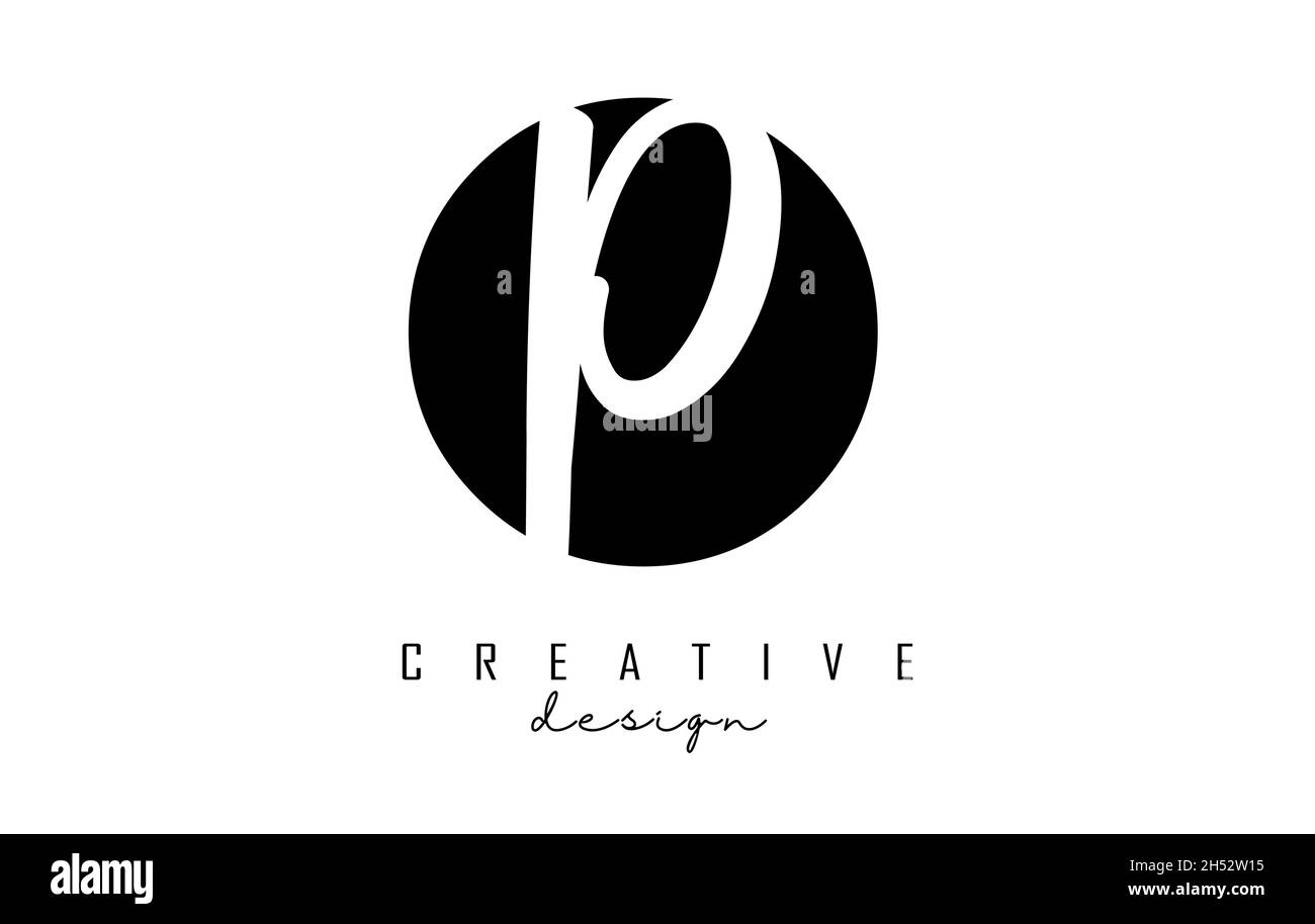 Letters OP logo with a minimalist design. Letters O and P with ...