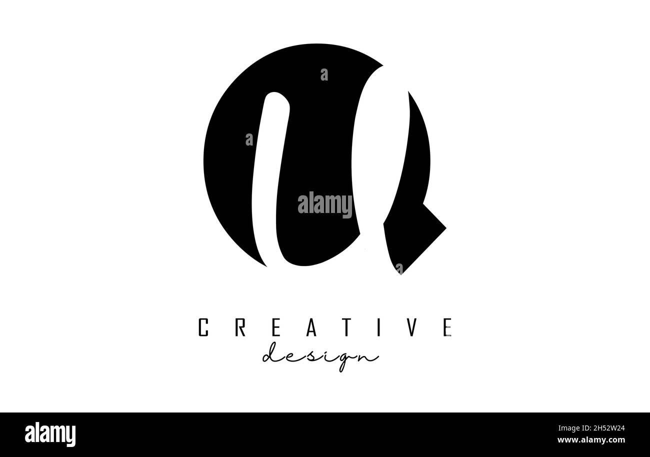Letters QU logo with a minimalist design. Letters Q and U with ...