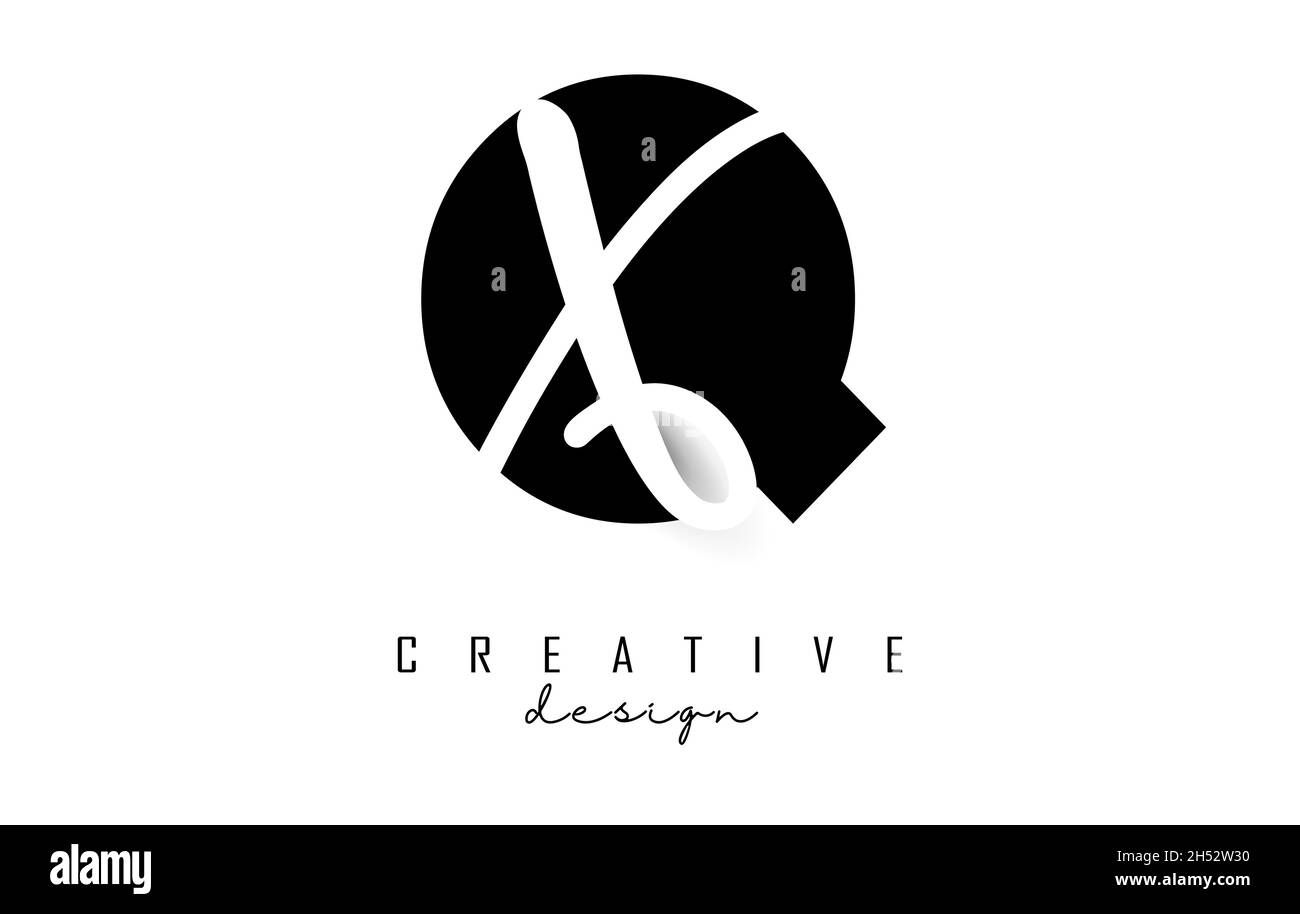 Letters QX logo with a minimalist design. Letters Q and X with ...