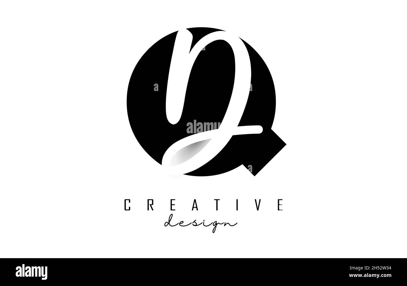 Letters QD logo with a minimalist design. Letters Q and D with ...
