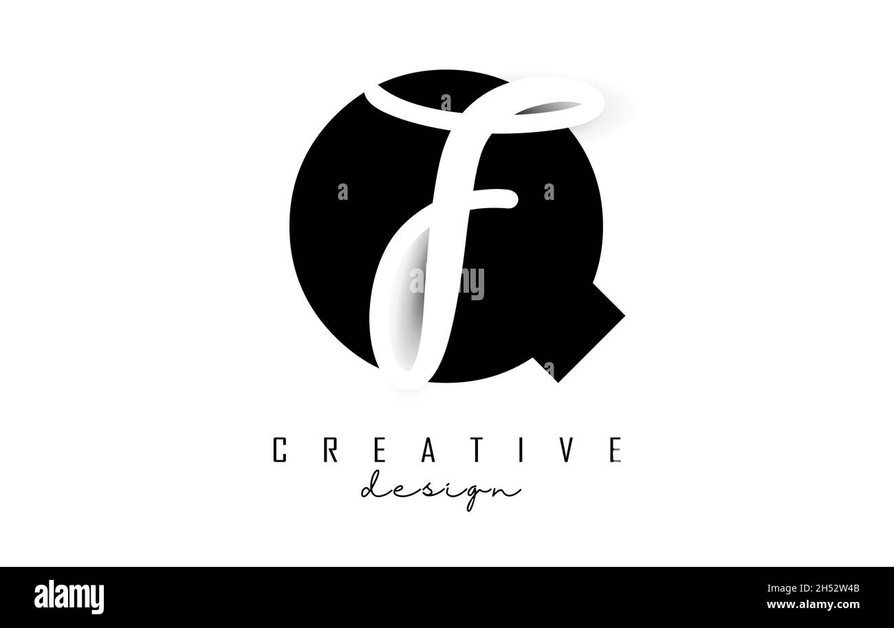 Letters QF logo with a minimalist design. Letters Q and F with ...