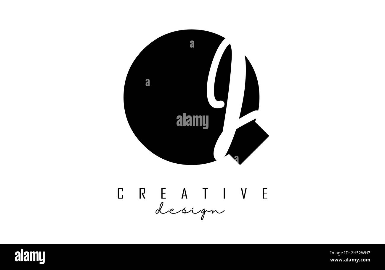 Letters QI logo with a minimalist design. Letters Q and I with ...