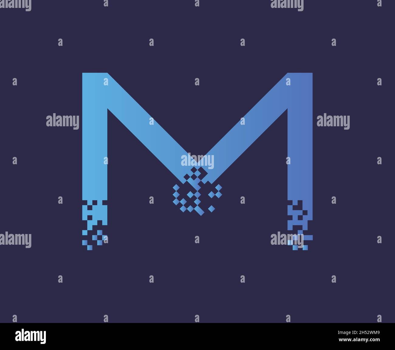 Initial Letter M digital technology Logo Design vector Stock Vector ...