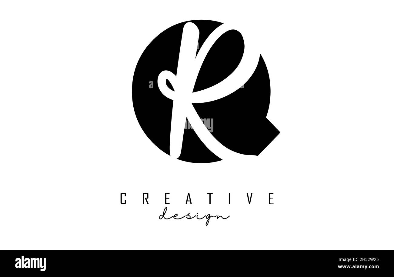 Letters QR logo with a minimalist design. Letters Q and R with ...