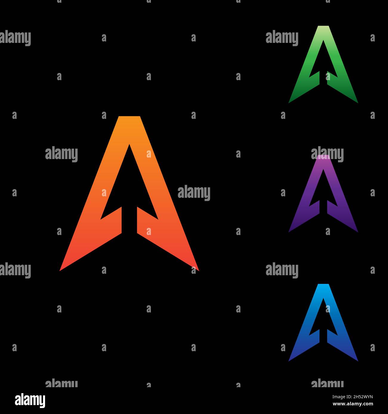 initial letter A arrow gradient logo design vector Stock Vector Image ...