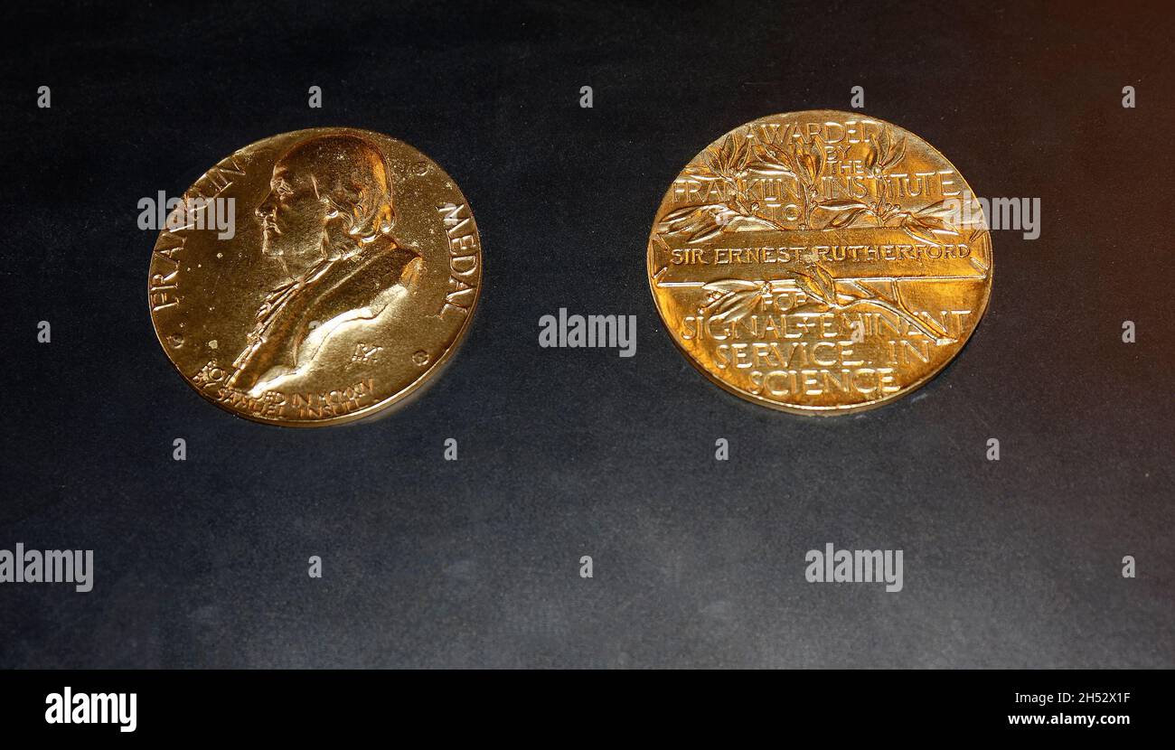 Rutherford's Den; Franklin Medal of the Franklin Institute, awarded to ...