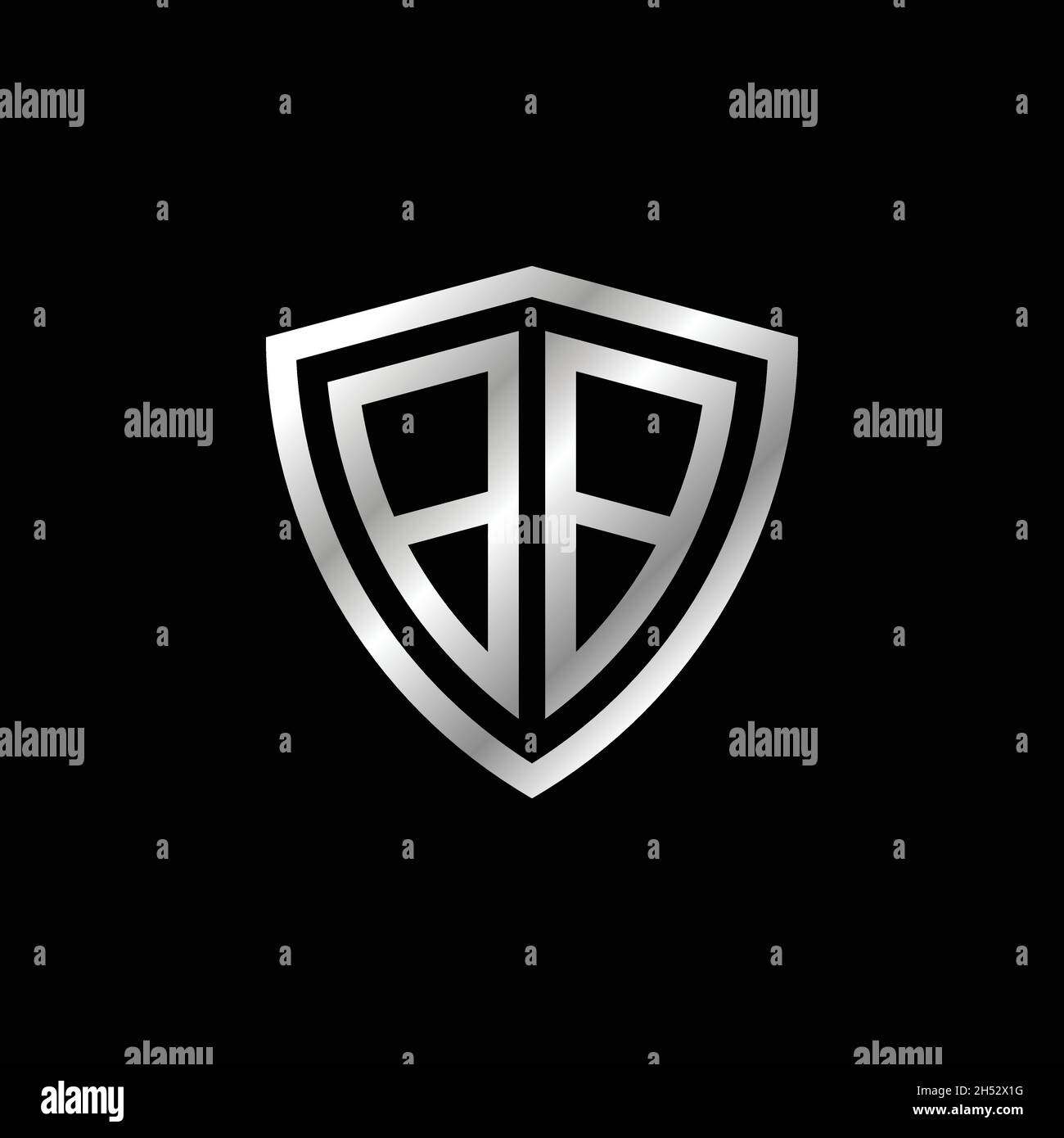 Silver letter logo monogram Black and White Stock Photos & Images - Alamy
