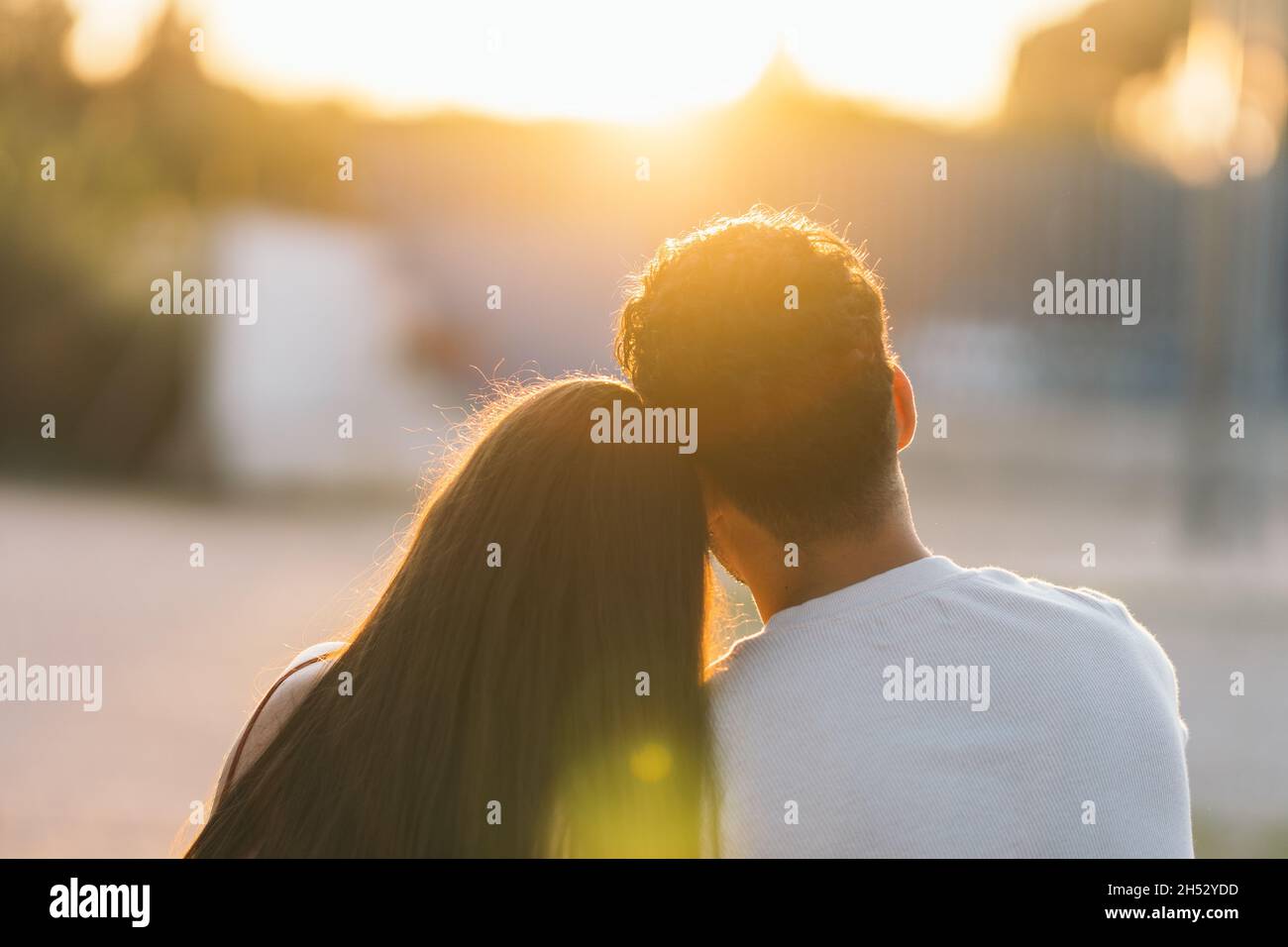 Romantic couple flirting outdoors hi-res stock photography and images ...