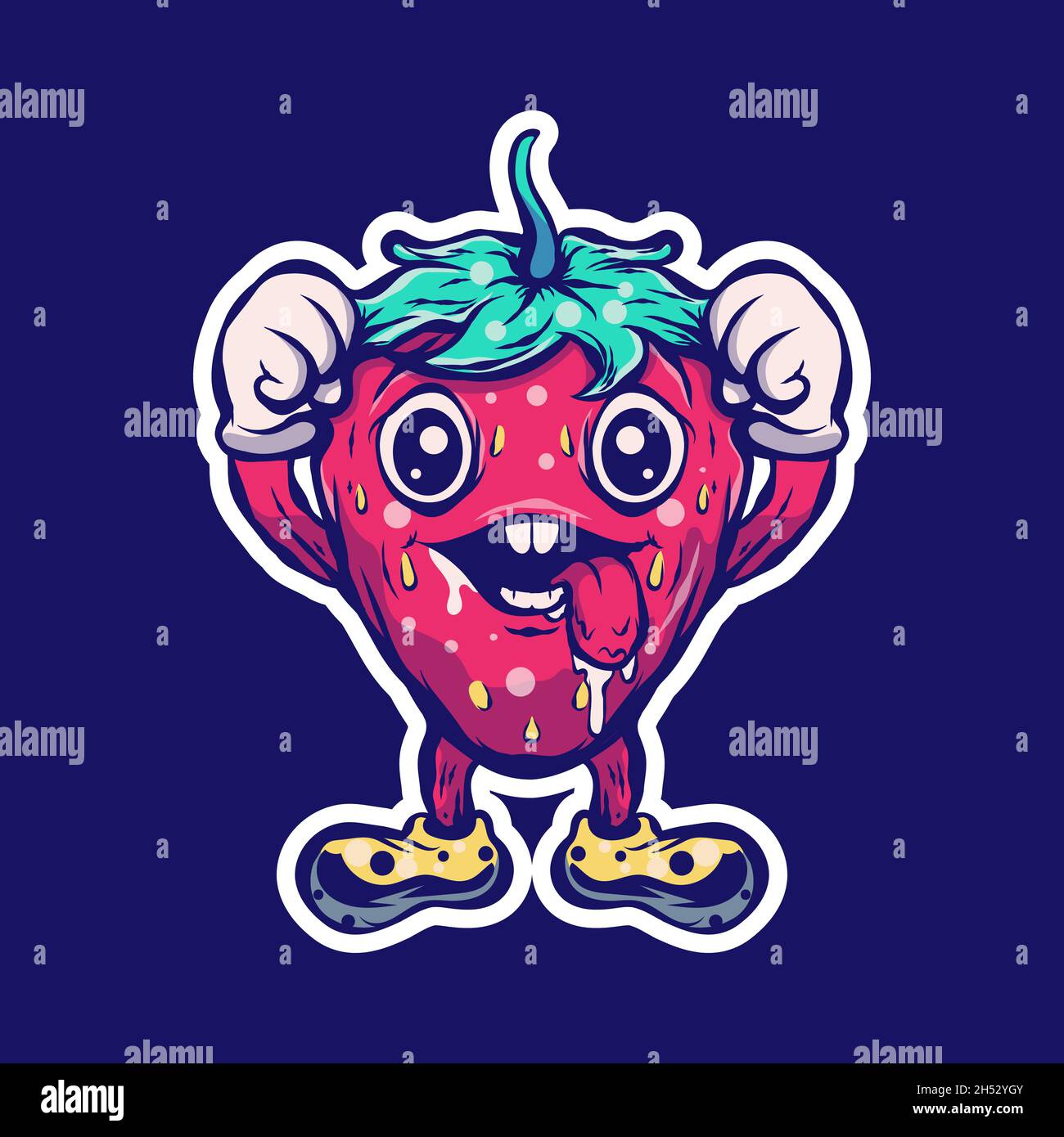 strong strawberry illustration Stock Vector Image & Art - Alamy