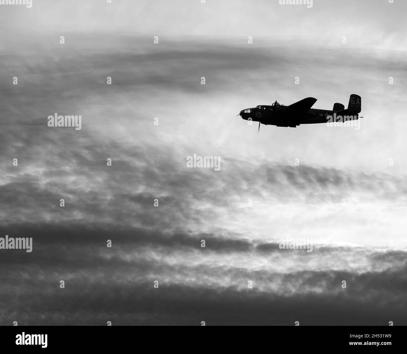Flying display of old aircraft Black and White Stock Photos & Images ...