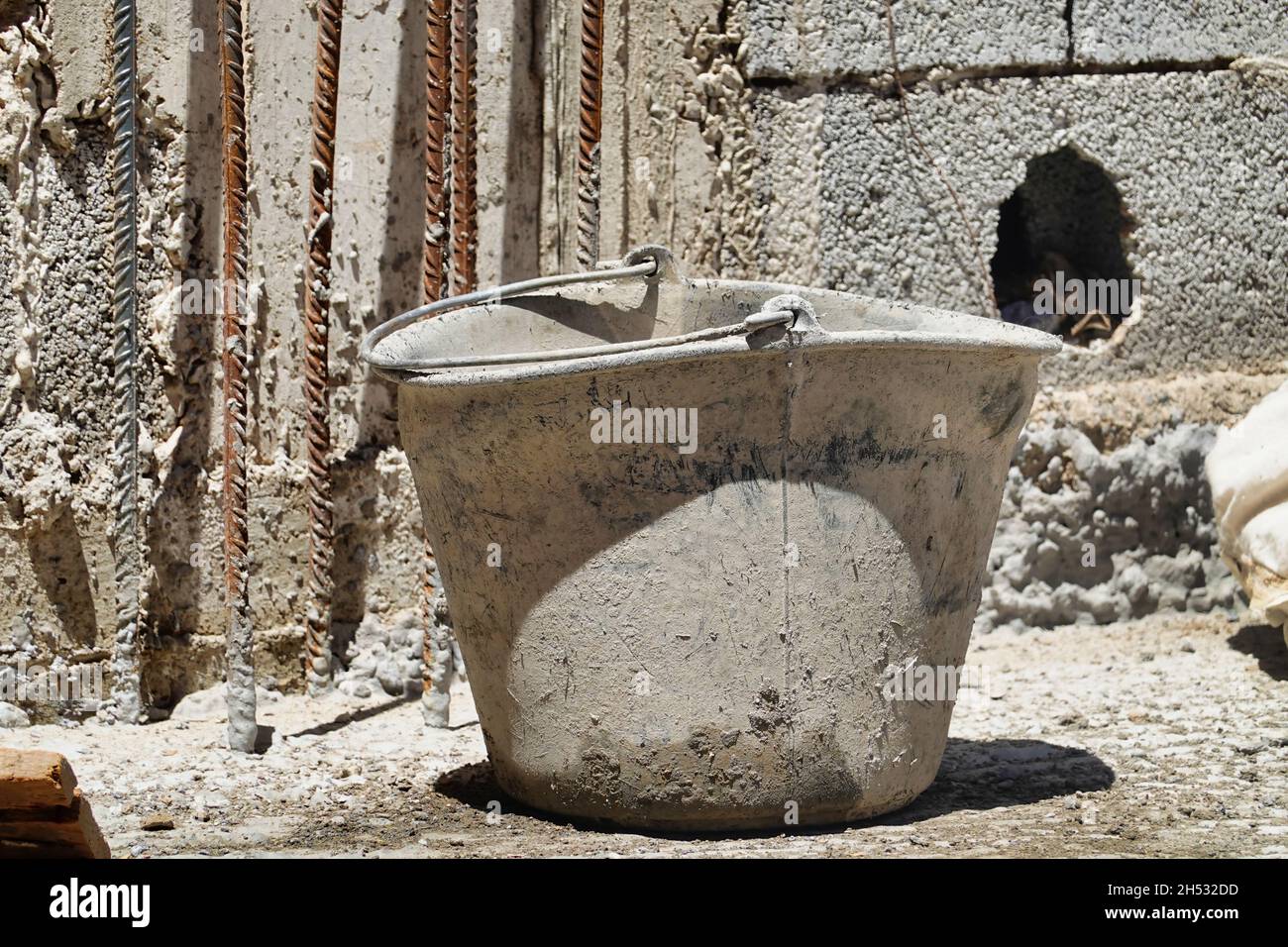 Construction process and pieces of equipment of building a house Stock ...