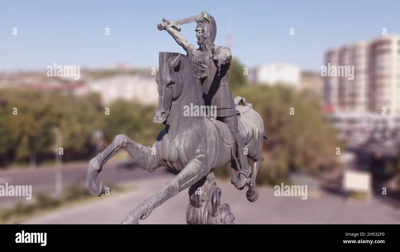Statue of Vardan Mamikonyan the national hero of Armenia holding a ...