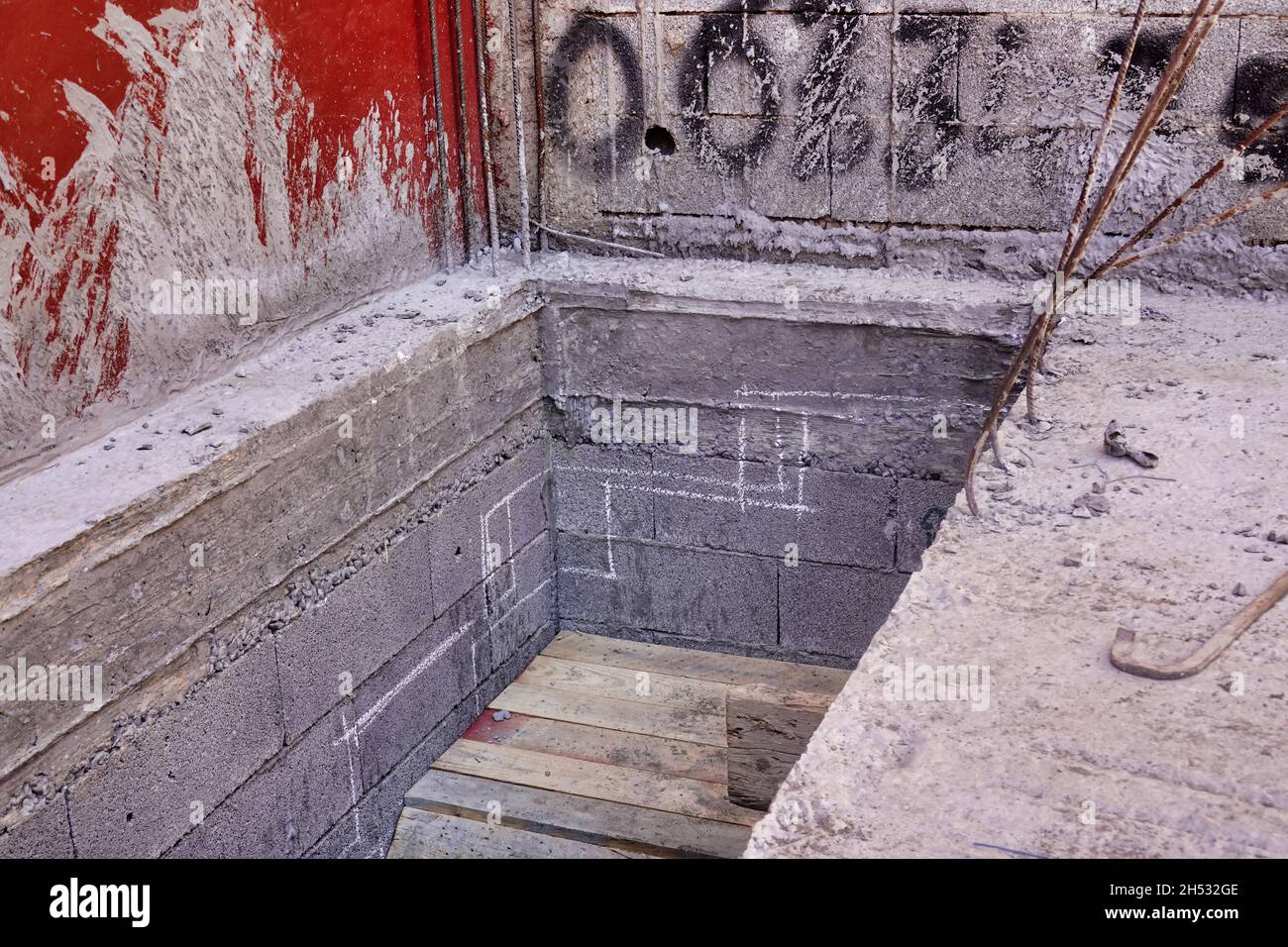 Construction process and pieces of equipment of building a house Stock ...