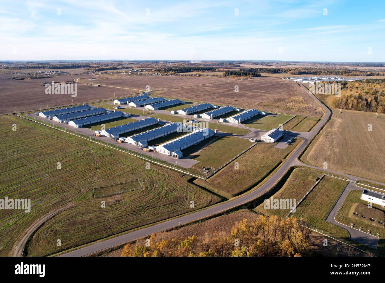Aerial view pig farm in hi-res stock photography and images - Alamy