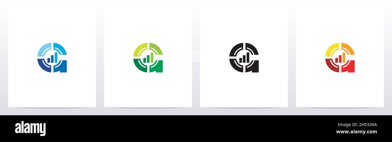 Bar Chart And Crosshair On Letter Logo Design G Stock Vector Image ...