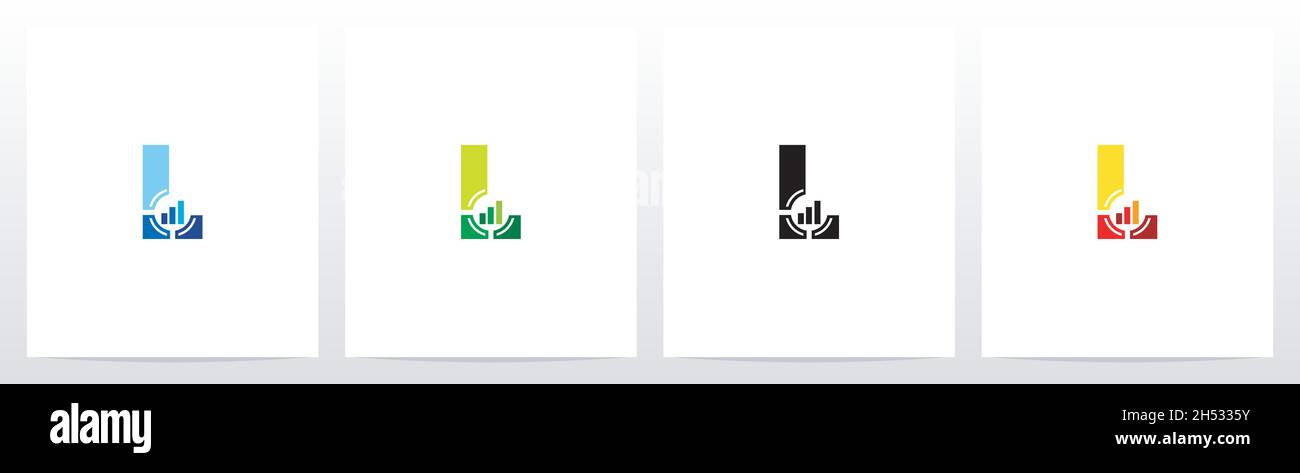 Bar Chart And Crosshair On Letter Logo Design L Stock Vector Image ...